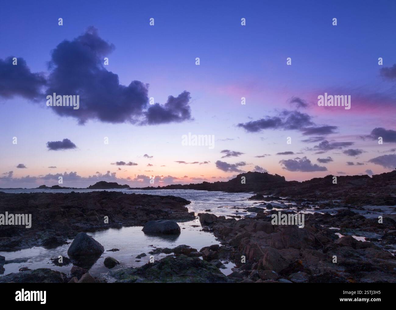 Sunset on guernsey english channel islands UK Stock Photo - Alamy