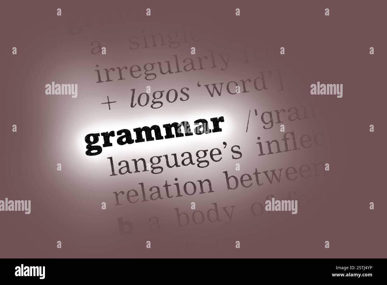 Grammar Dictionary Definition closeup black and white Stock Photo - Alamy