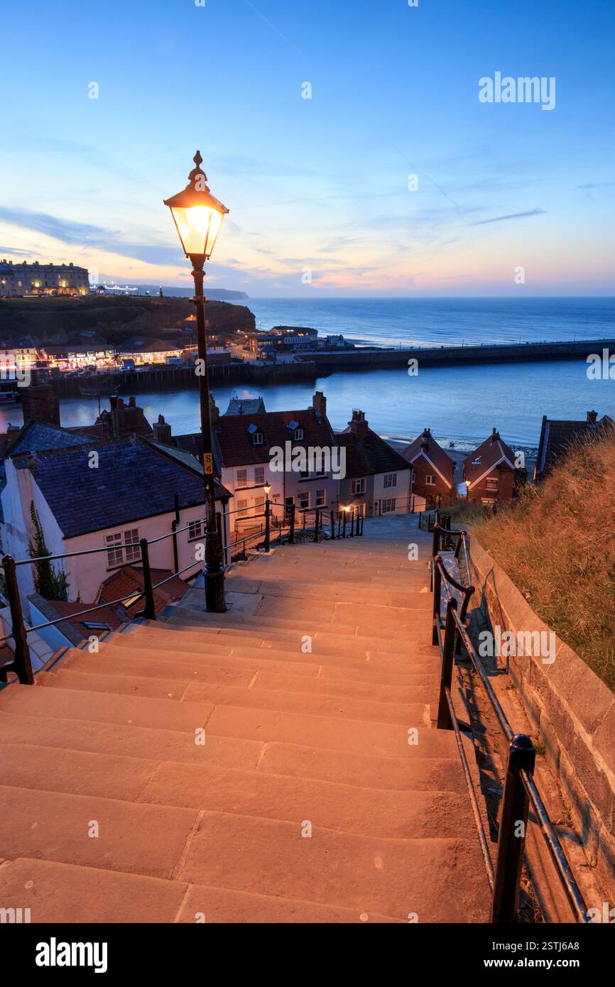 Sunset from the 199 steps at Whitby Stock Photo - Alamy