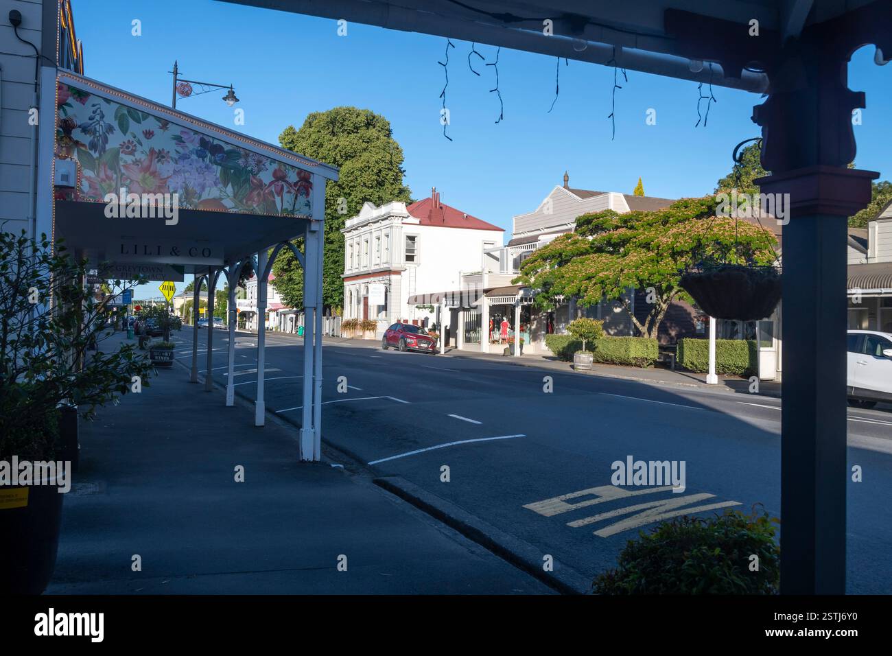 Old shops, Greytown, Wairarapa, North Island, New Zealand Stock Photo ...