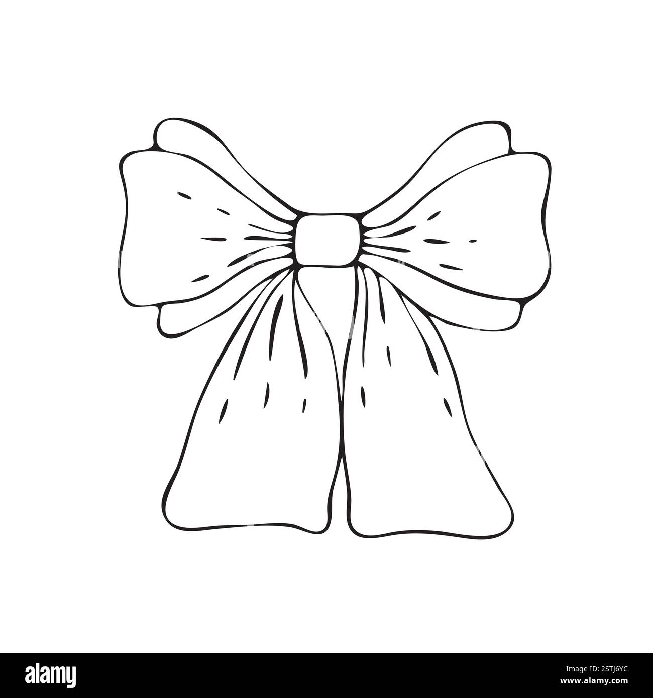 Hand drawn bow in line style, doodle line beautiful bow Stock Vector ...