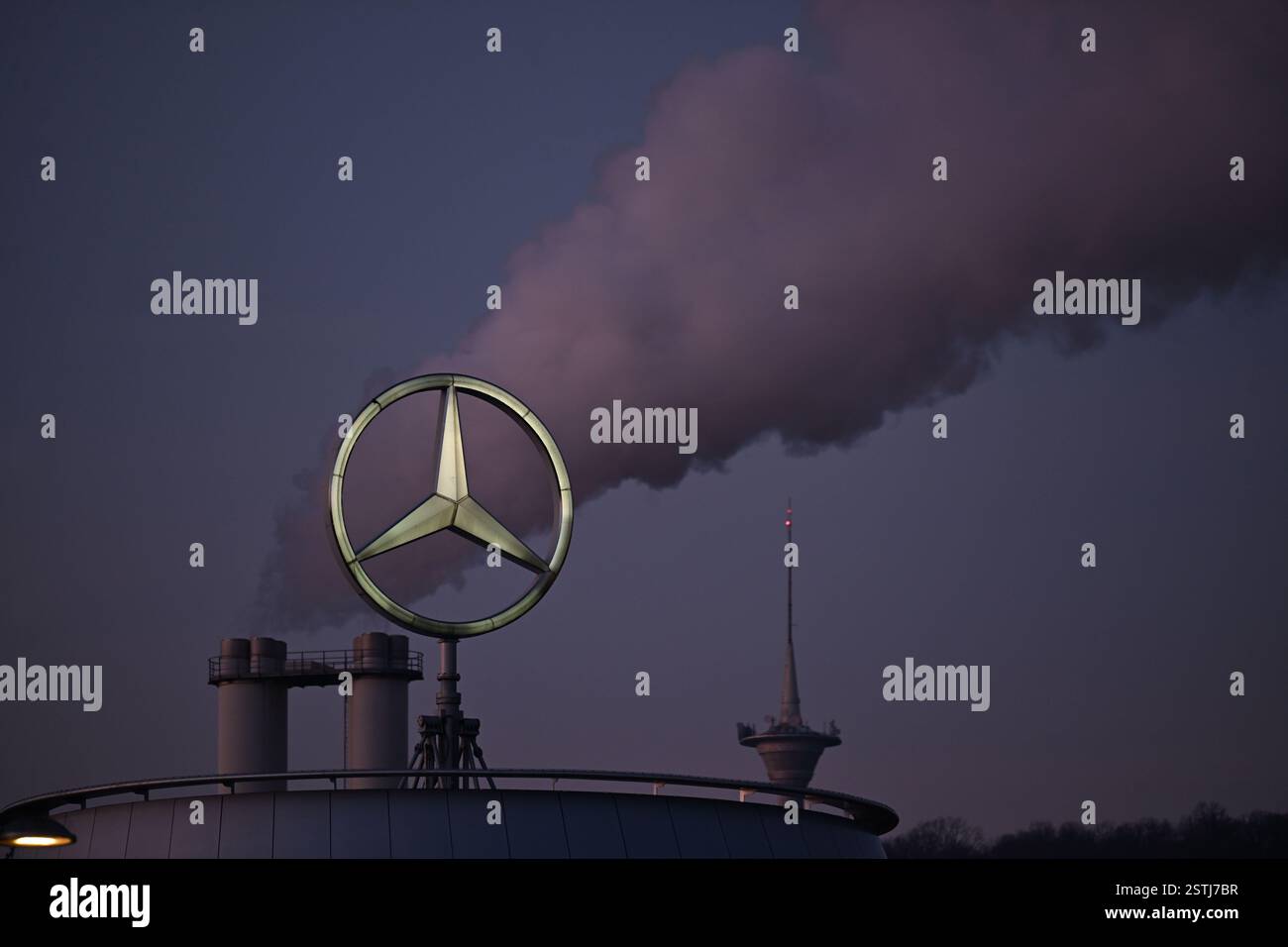 Stuttgart, Germany. 19th Feb, 2025. The Mercedes star, the logo of the ...