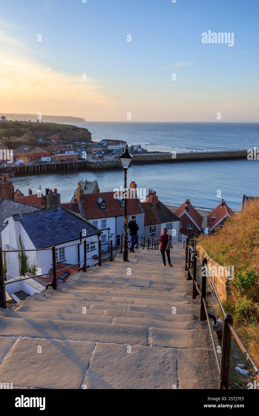 Whitby 199 steps sunset hi-res stock photography and images - Alamy