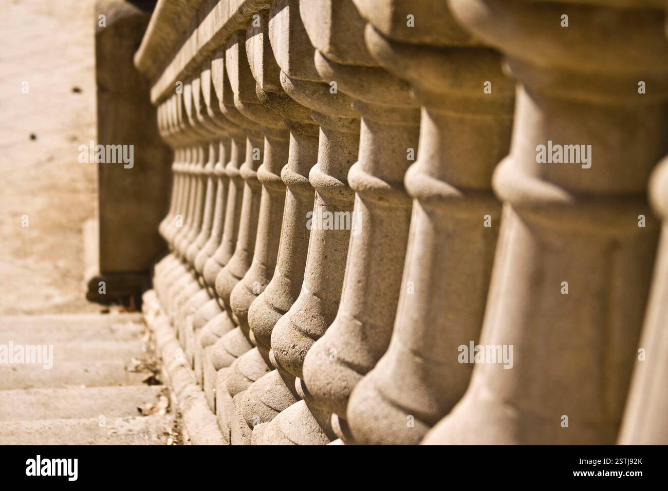 Close-up perspective of balusters, highlighting their form and ...
