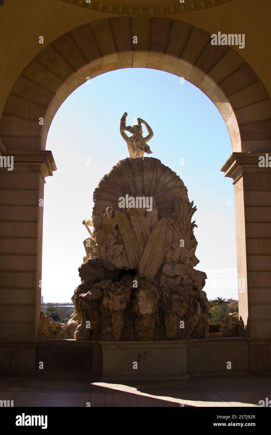 Sculpture framed by an architectural arch. Artistic composition ...