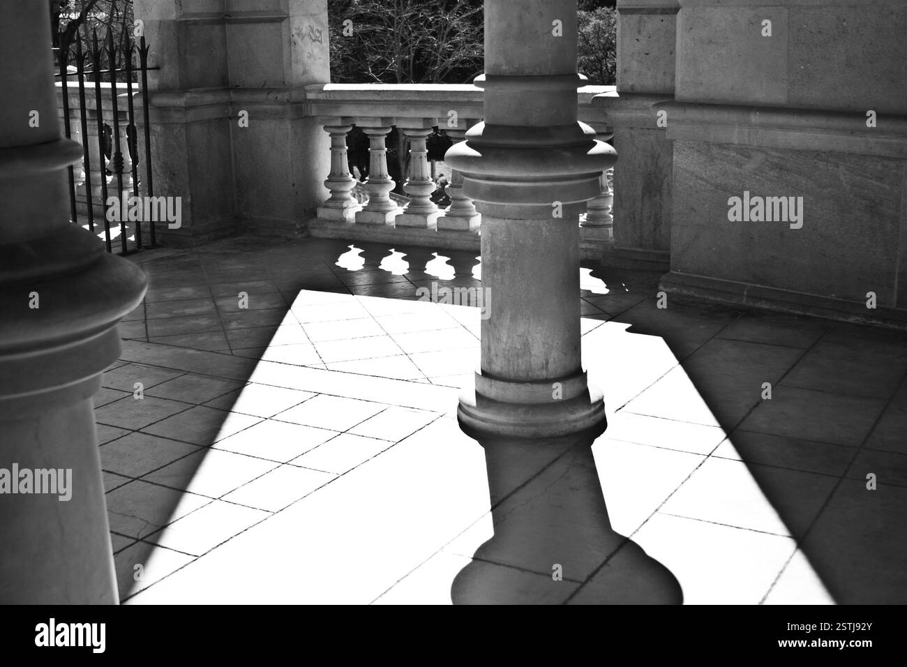 A striking black-and-white architectural photograph capturing the ...