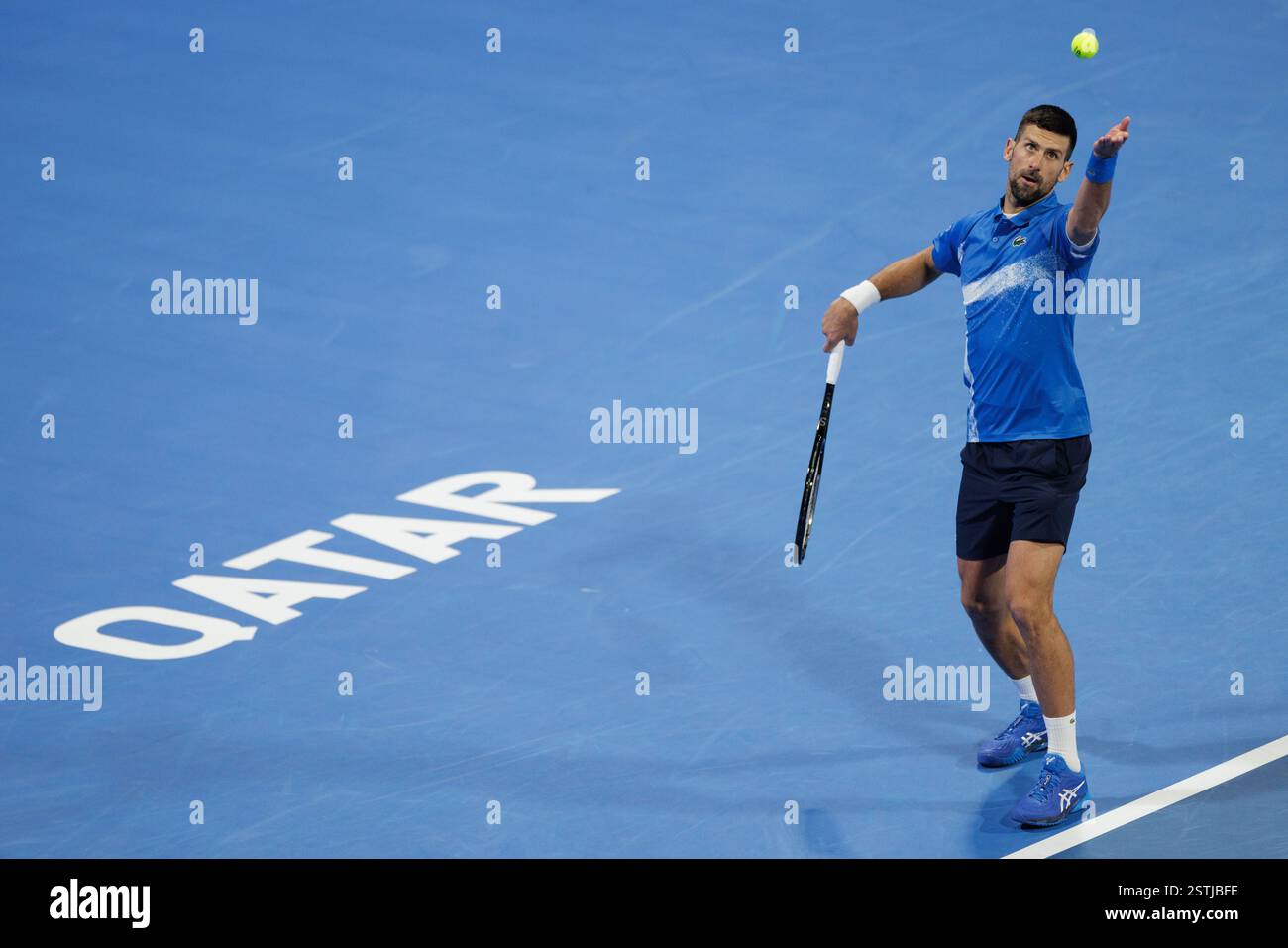Doha, Qatar. 18th Feb, 2025. Novak Djokovic of Serbia during the 2025 ...