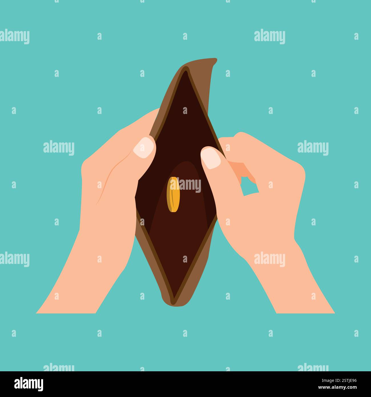 Empty wallet with no money in man hands flat vector illustration Stock ...