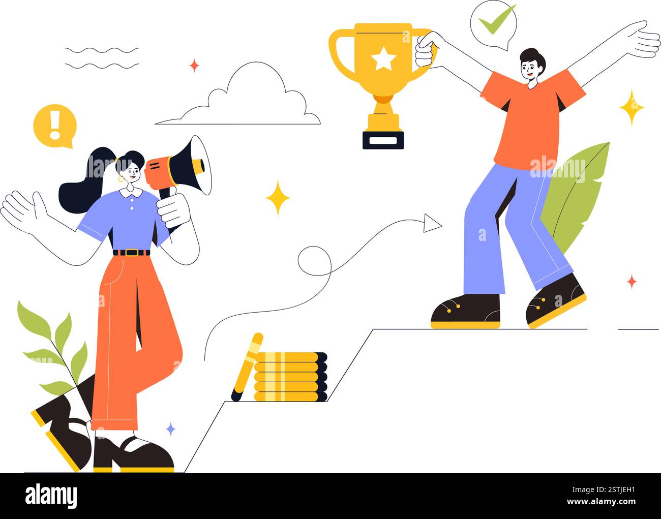 Motivation Vector Illustration featuring a Fast Business Startup ...