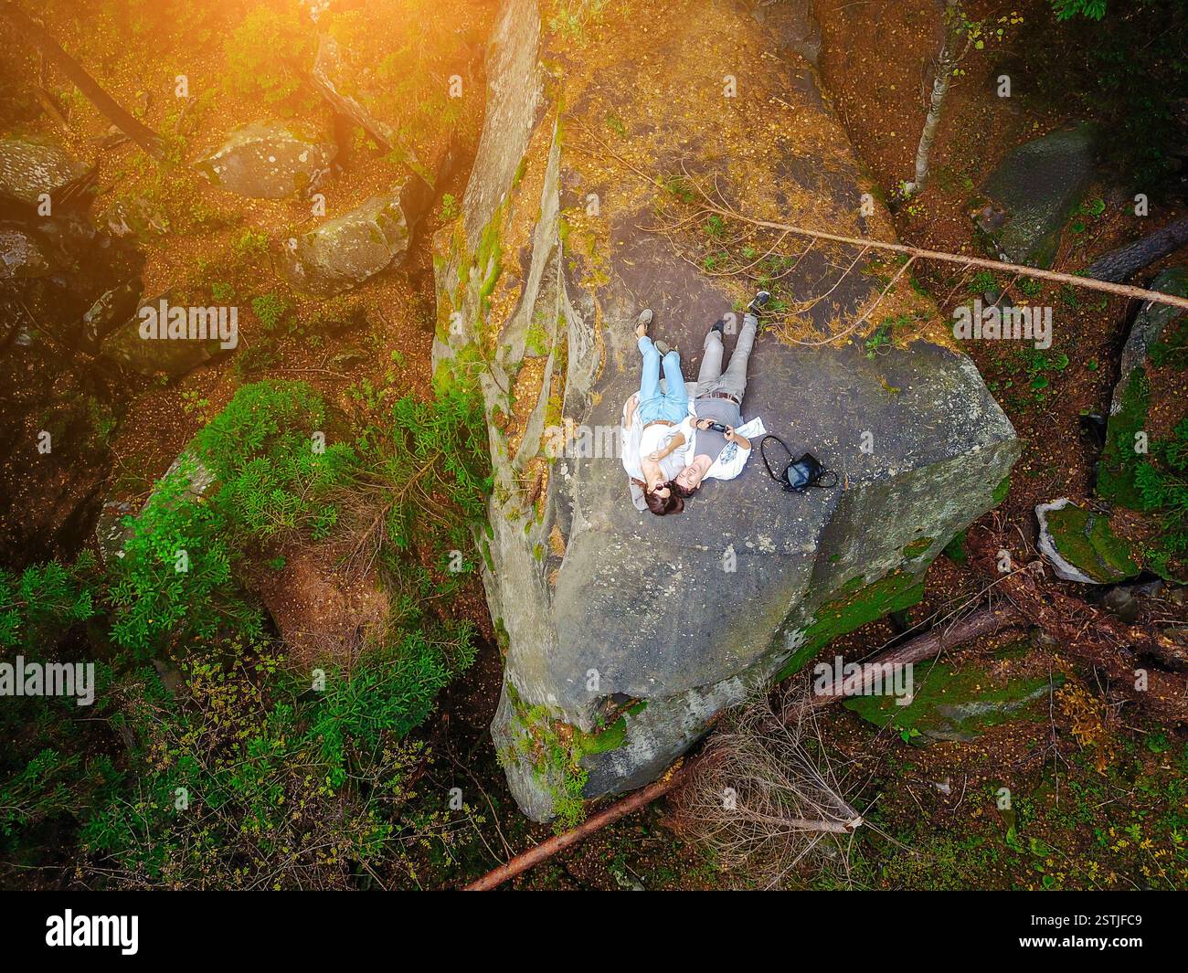 Top down aerial view woman hi-res stock photography and images - Alamy