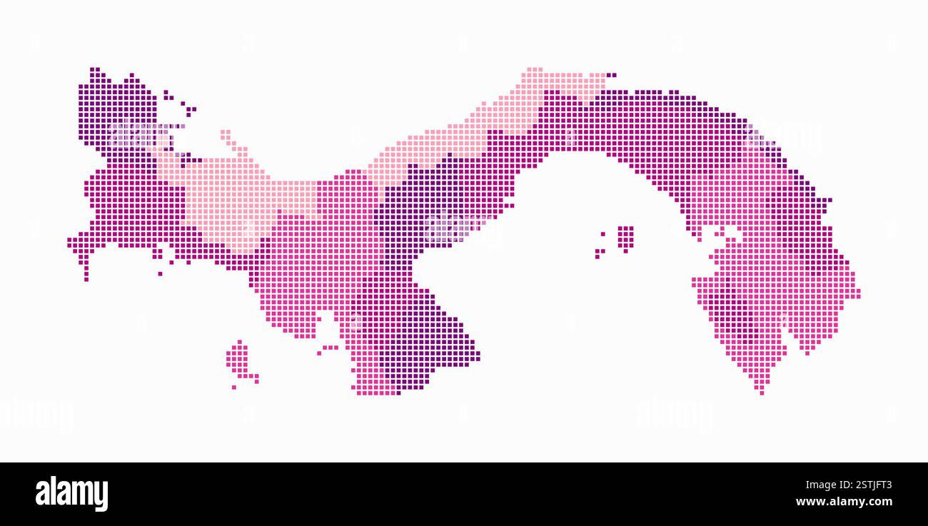 Panama dotted map. Digital style map of the country on white background ...