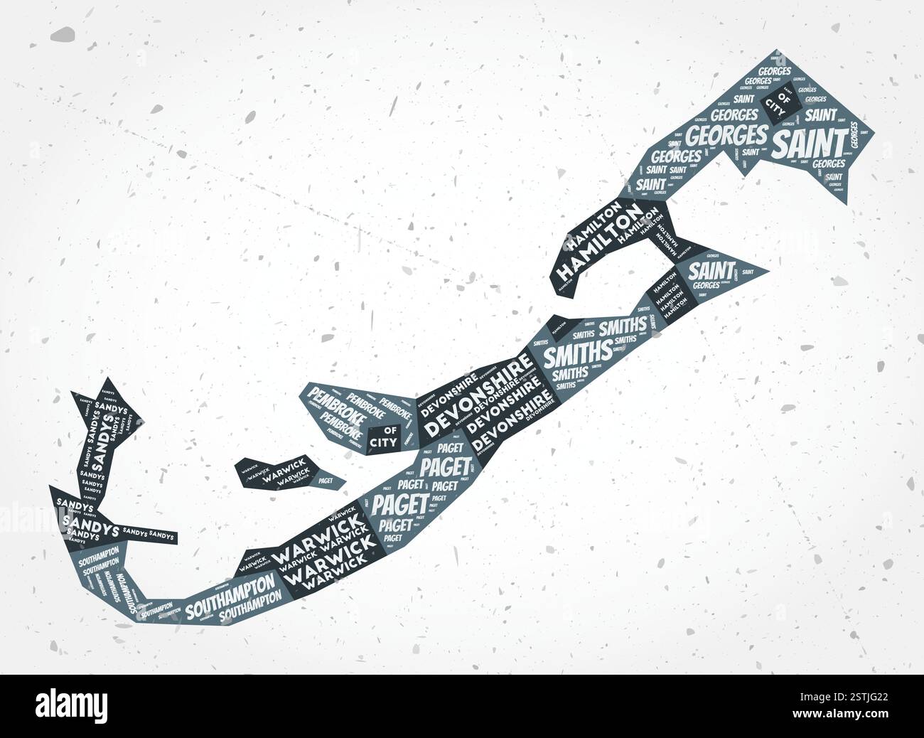 Bermuda regions word clouds. Country shape on textured background ...