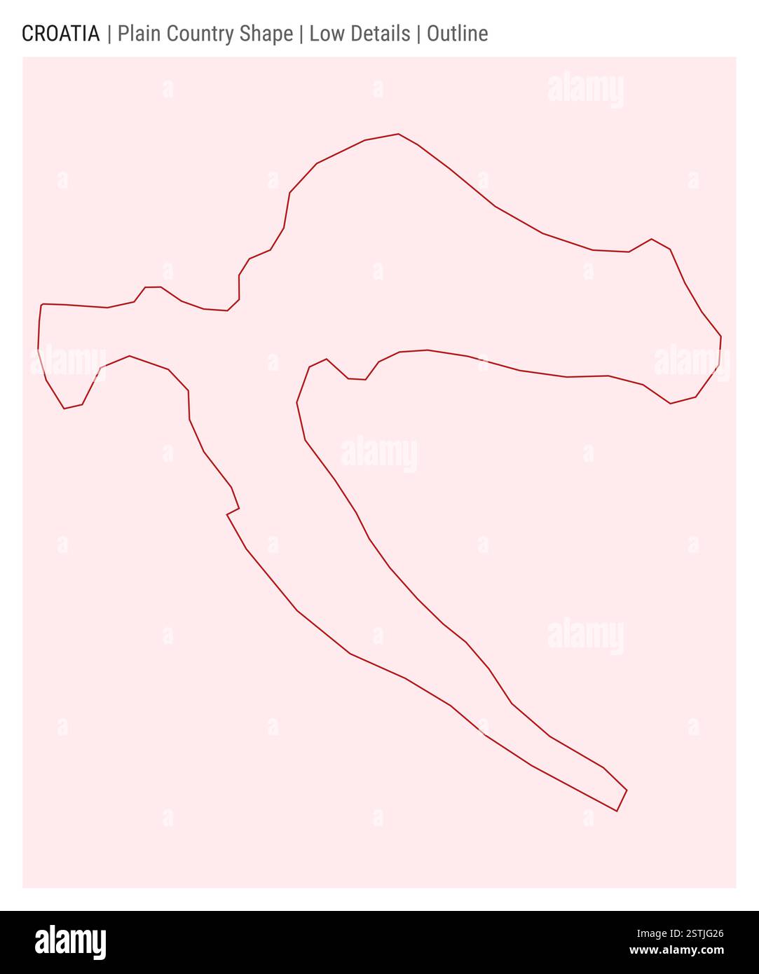 Croatia plain country map. Low details. Outline style. Shape of Croatia ...