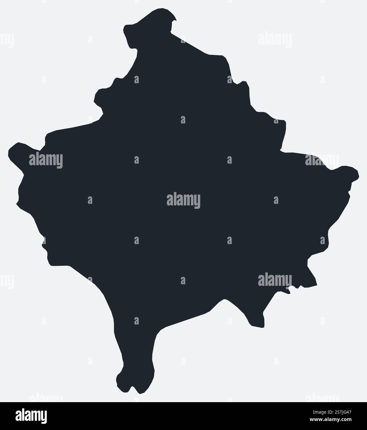 Kosovo map. Just a simple border map. Shape of the country. Flat blank ...