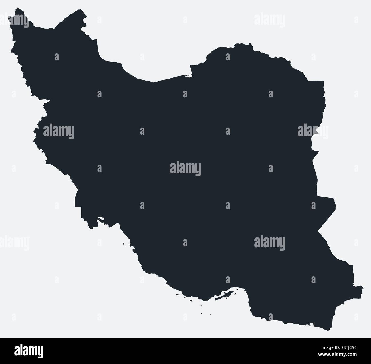 Iran map. Just a simple border map. Shape of the country. Flat blank ...
