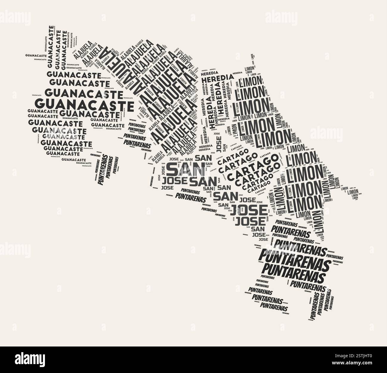 Costa rica country text Stock Vector Images - Alamy