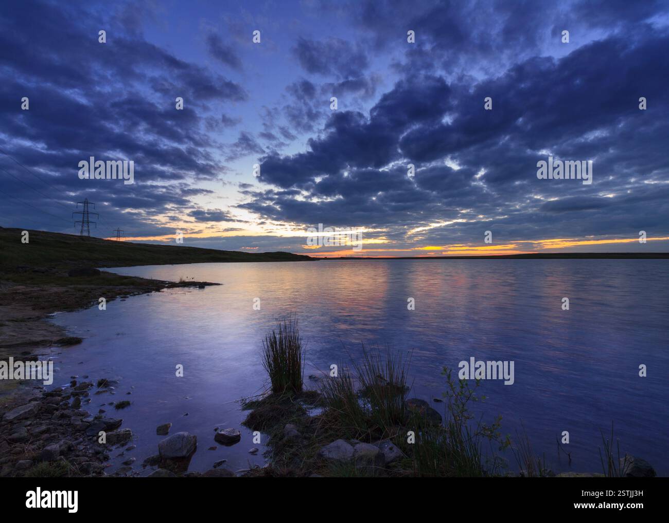 A beautiful Senset over a reservoir Stock Photo - Alamy