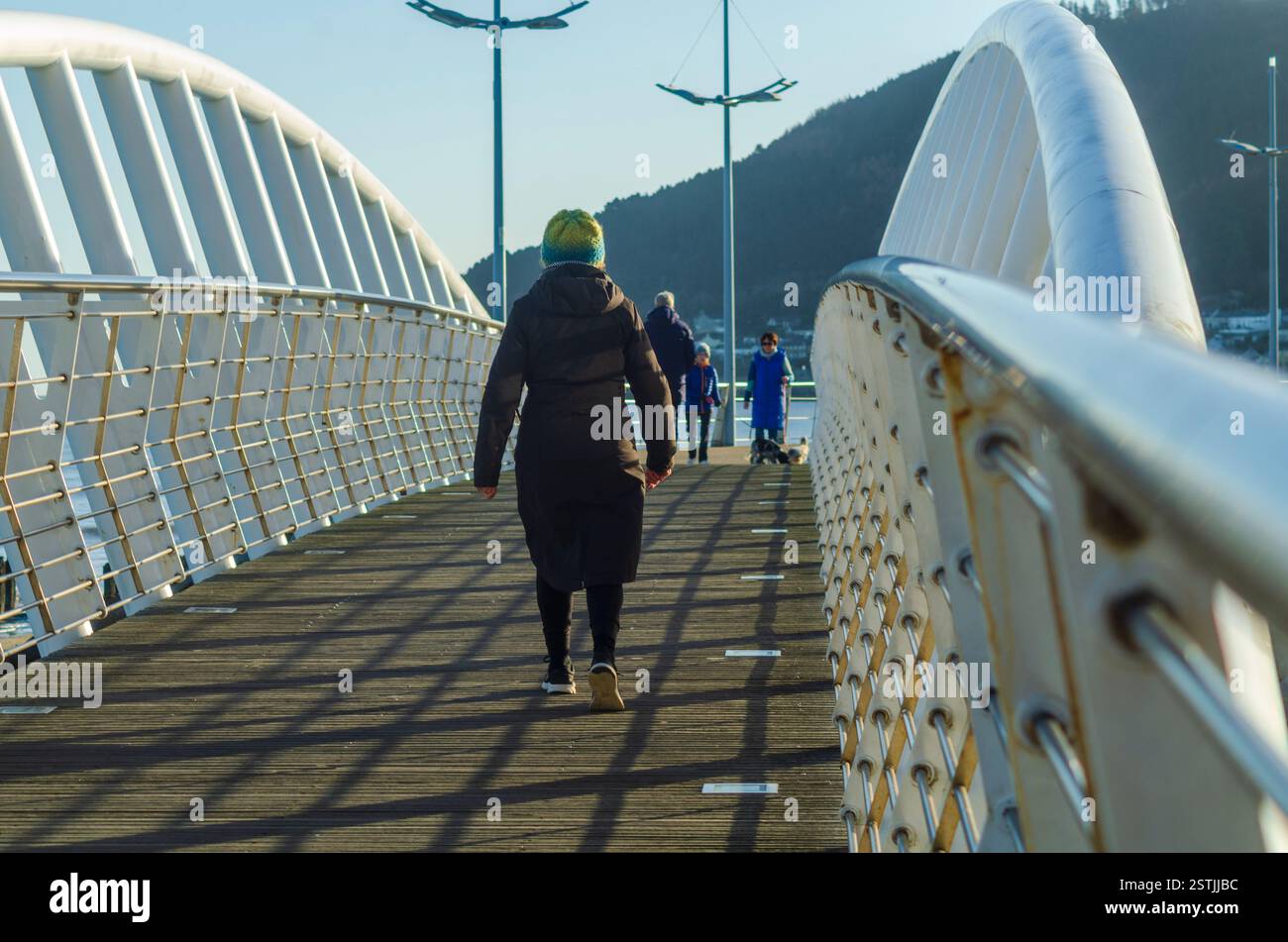 Newcastle, Co. Down Northern Ireland February 05 2025 - Woman walking ...