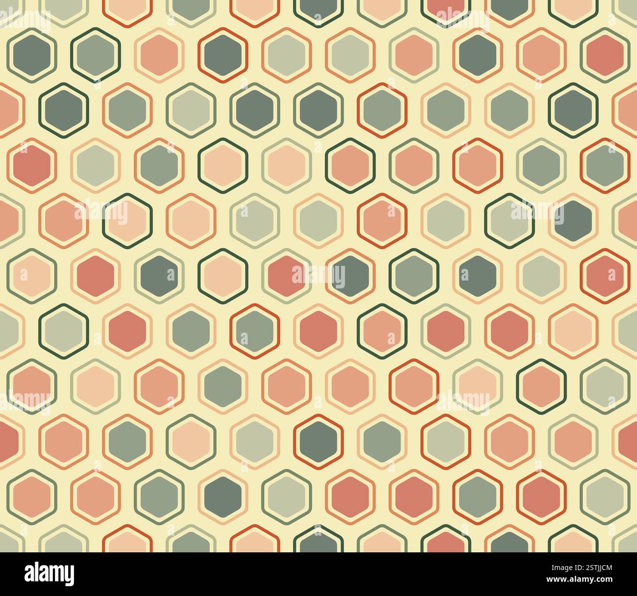 Honeycomb hexagons background. Bold rounded hexagons mosaic cells with padding and inner solid ...