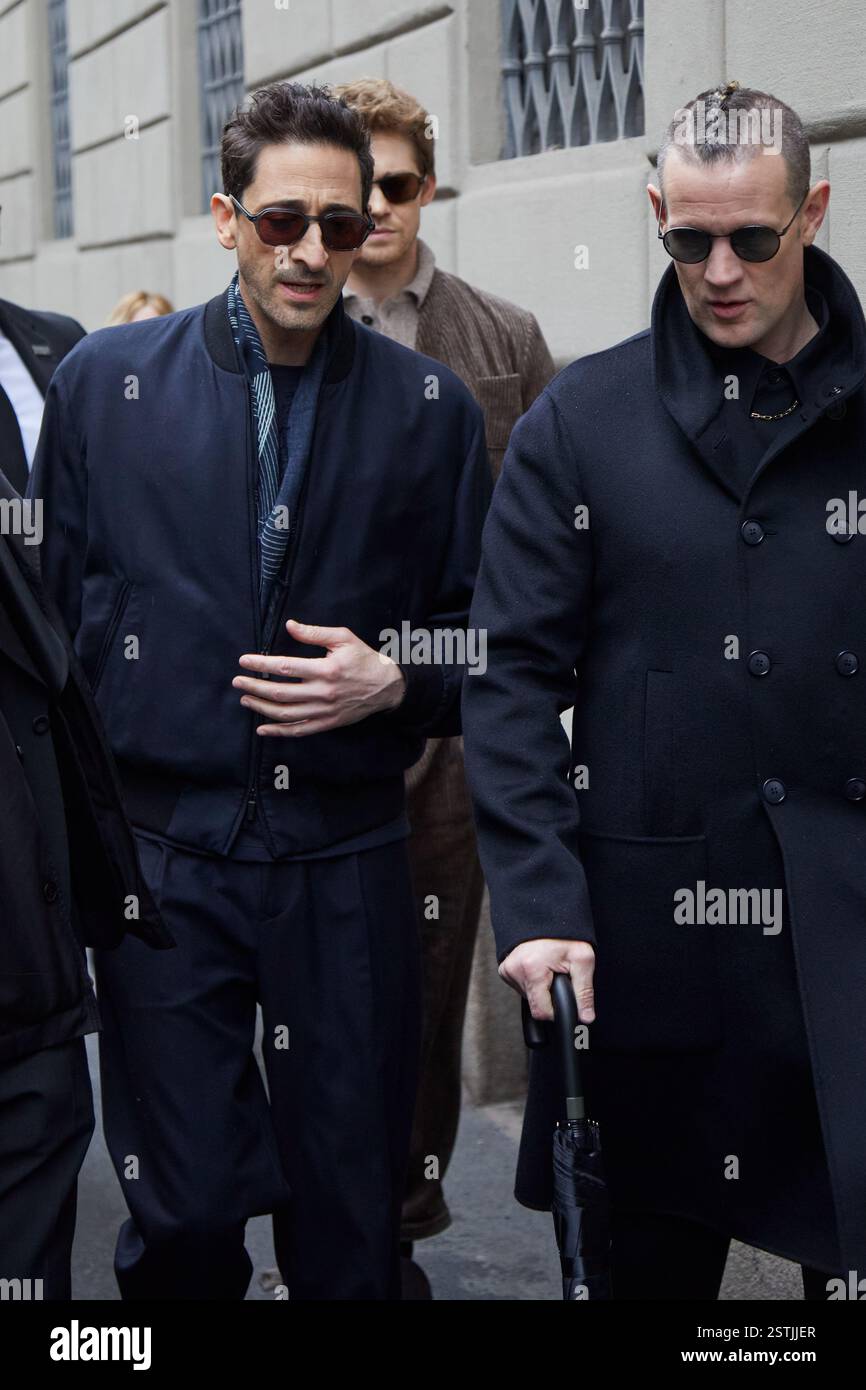 MILAN, ITALY - JANUARY 20, 2025: Adrien Brody and Matt Smith (Matthew ...
