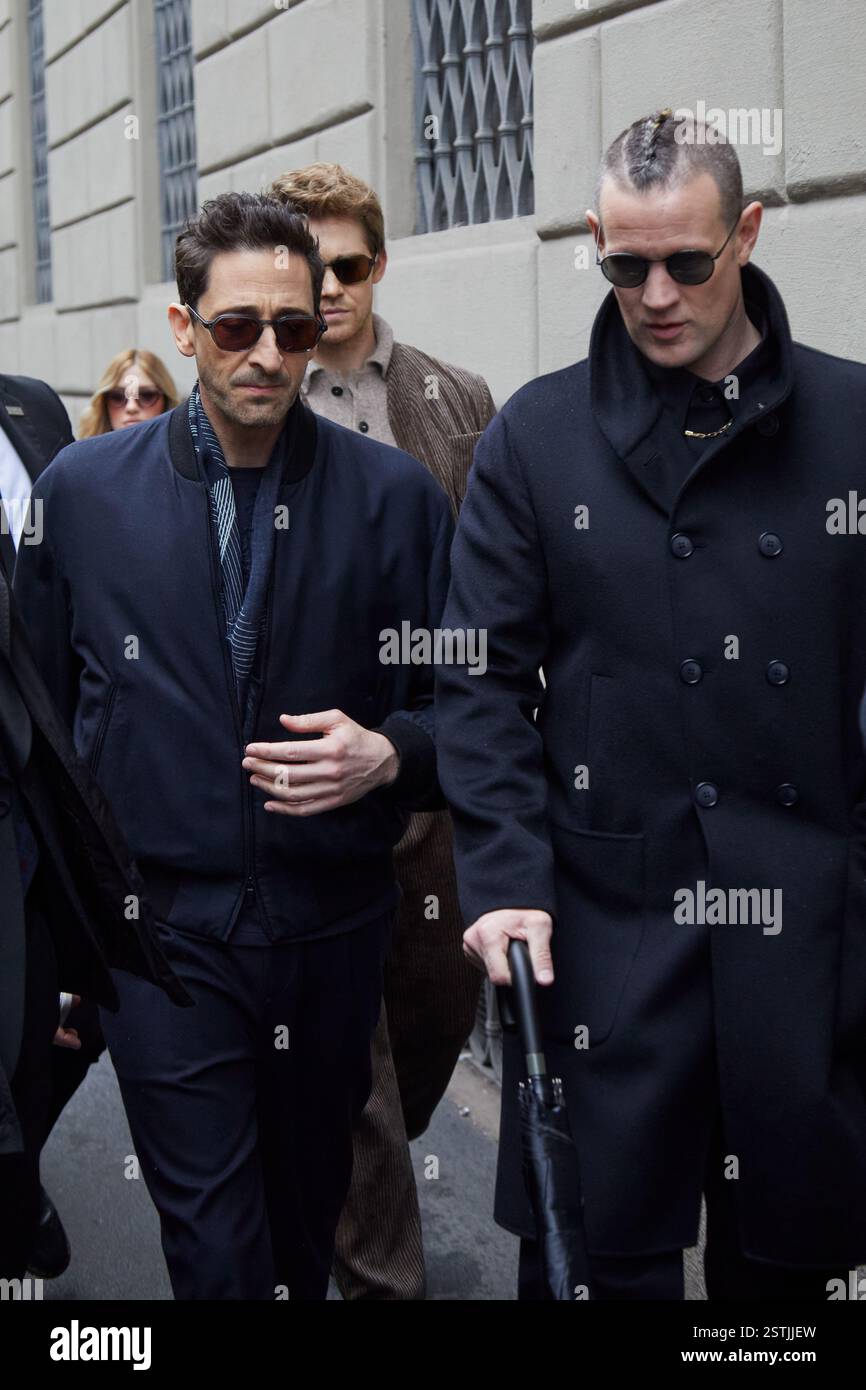 MILAN, ITALY - JANUARY 20, 2025: Adrien Brody and Matt Smith (Matthew ...