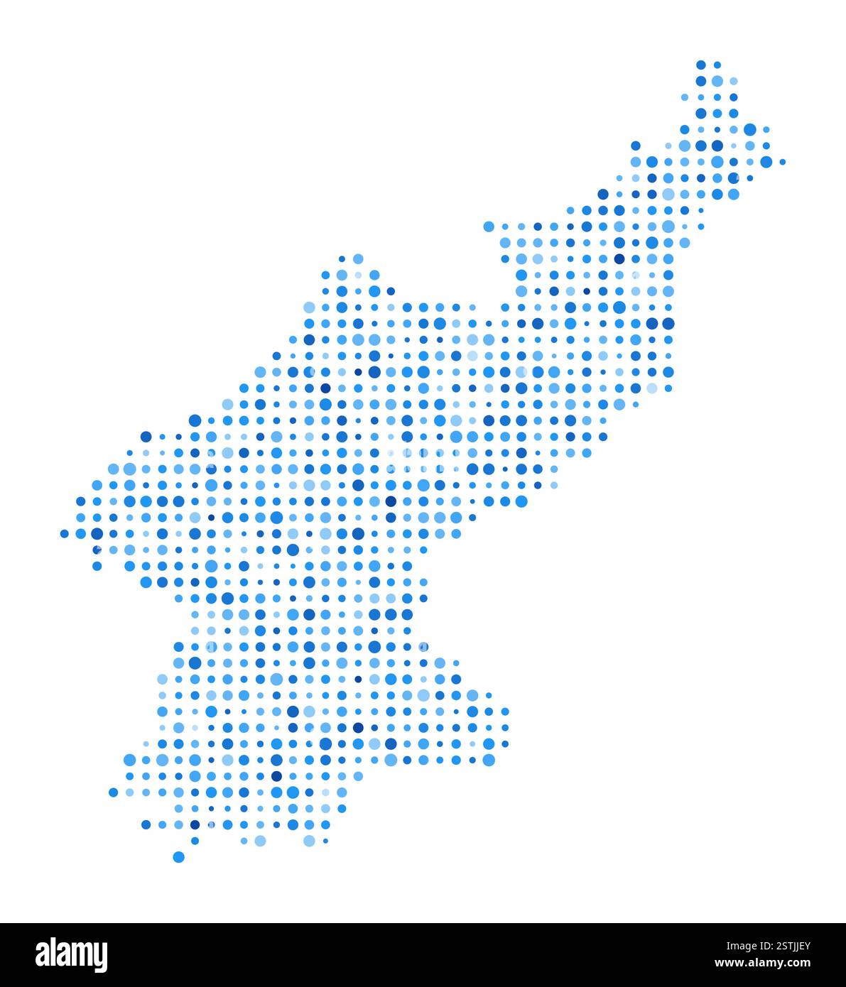 North Korea Dot Map. Country Digital Style Shape. North Korea vector ...