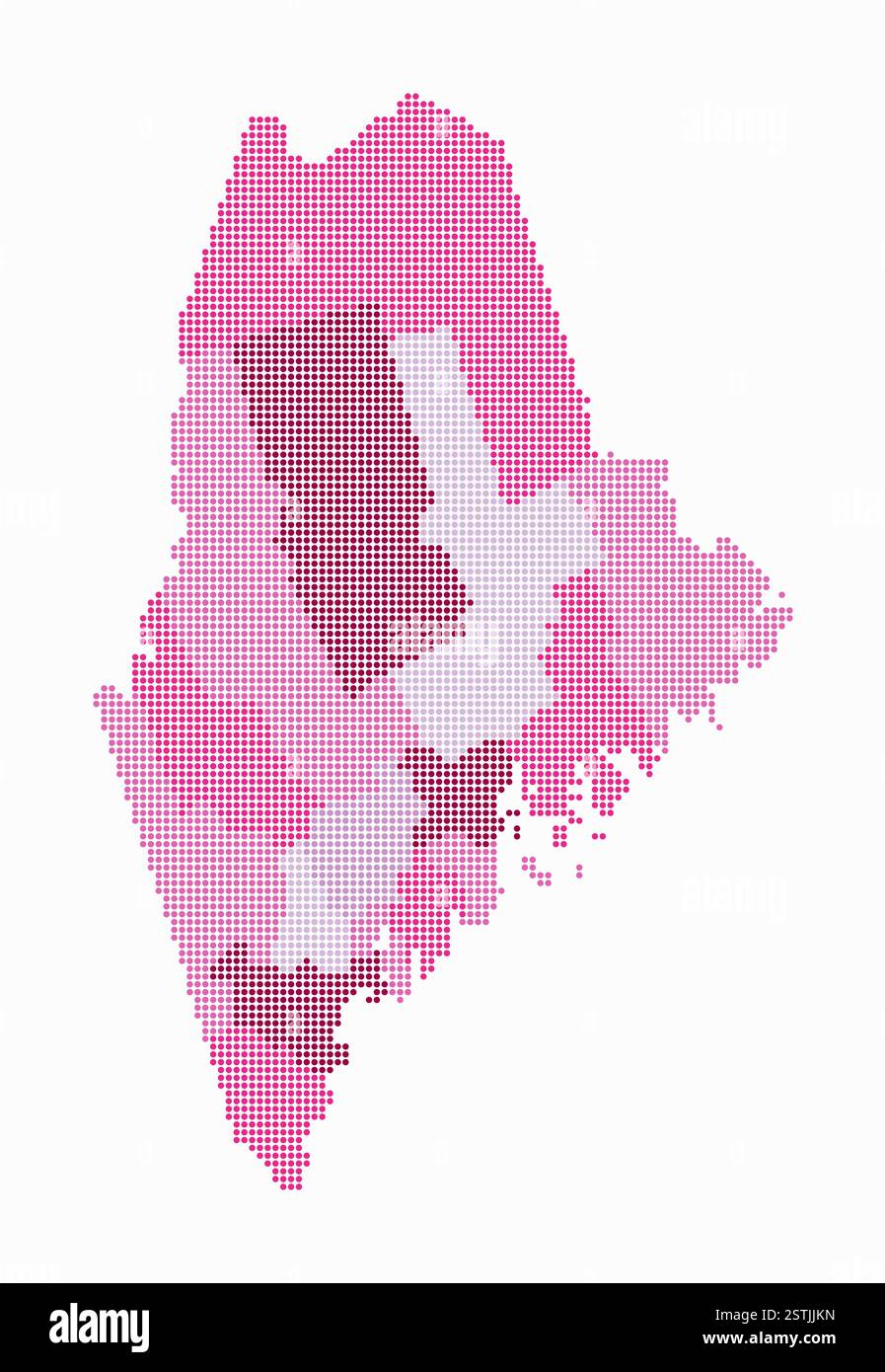 Maine dotted map. Digital style map of the state on white background ...