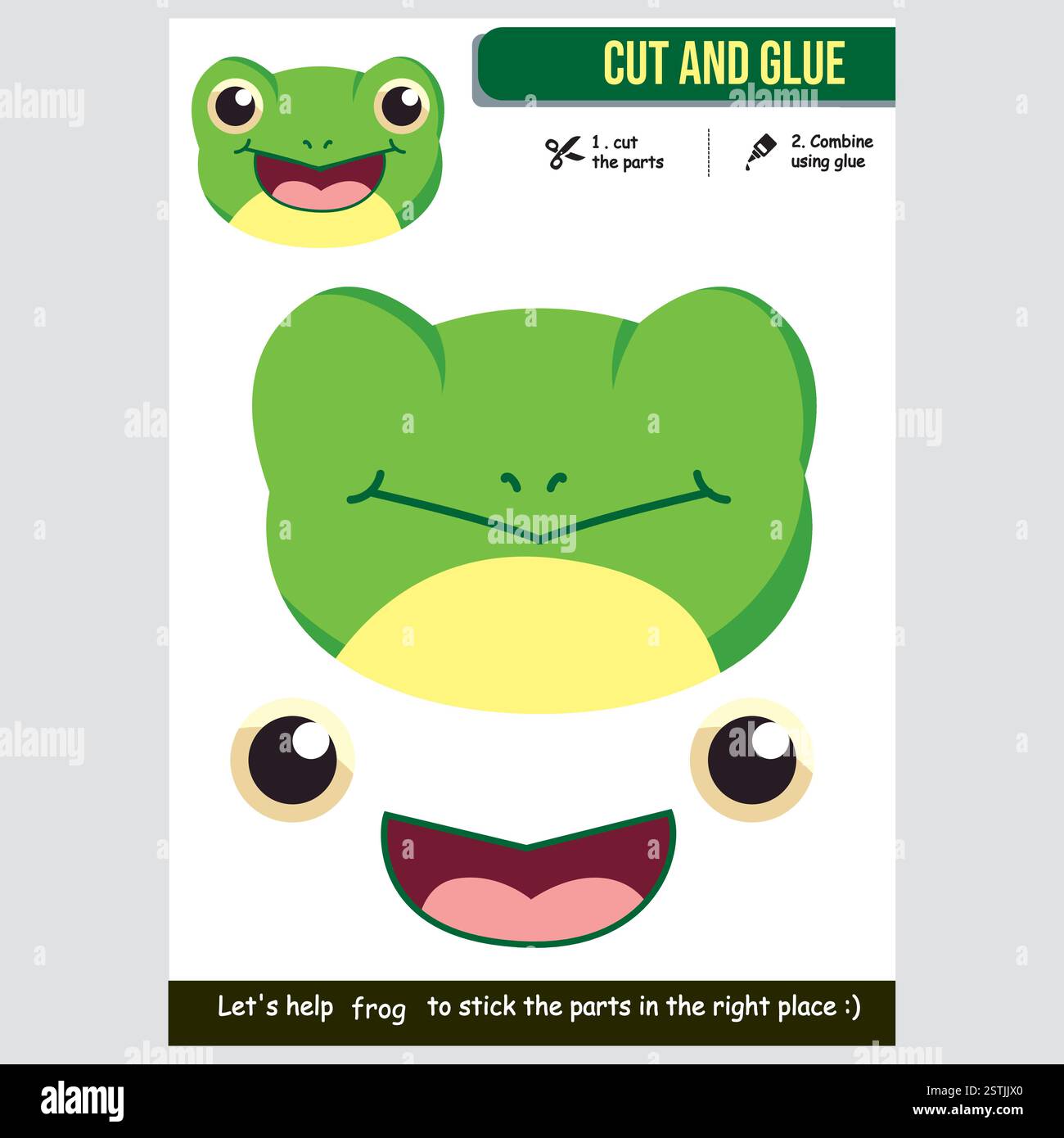 A delightful frog cut-and-glue activity that helps children develop ...