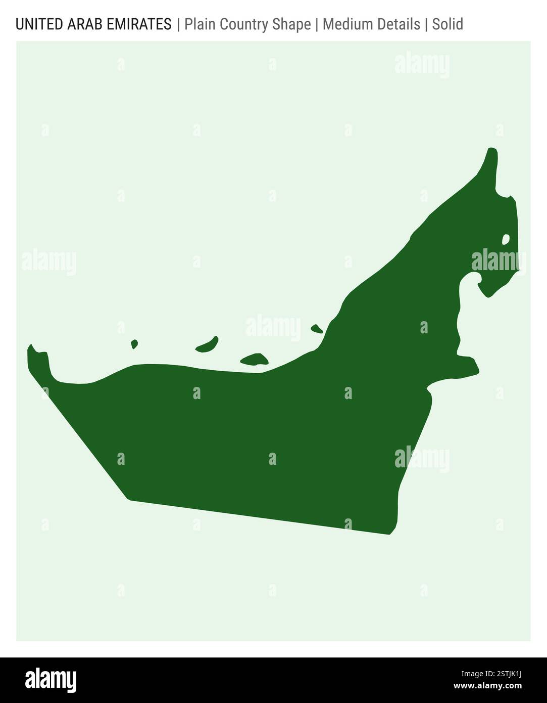 UAE plain country map. Medium details. Solid style. Shape of UAE ...