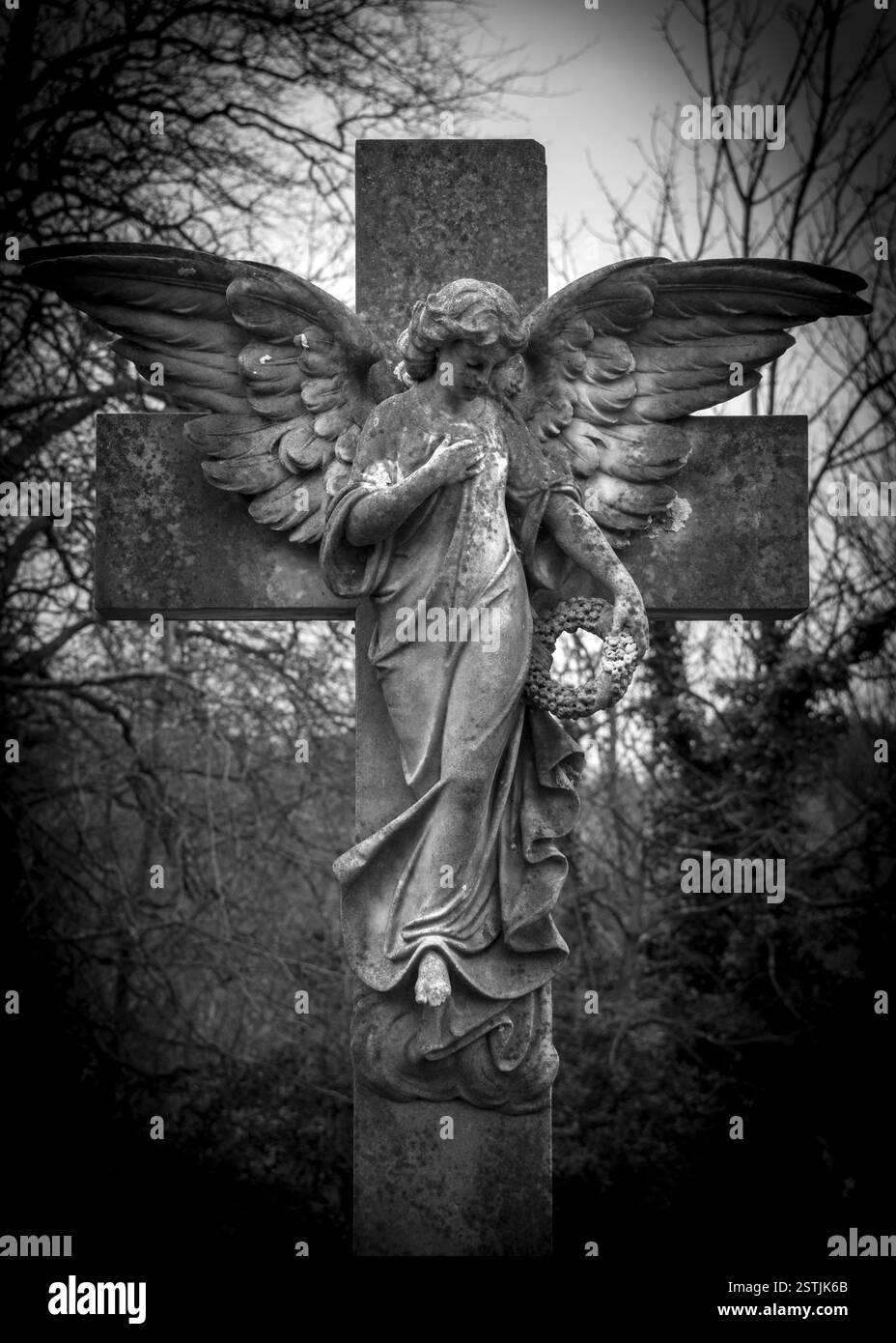 Angel on a Cross Stock Photo - Alamy