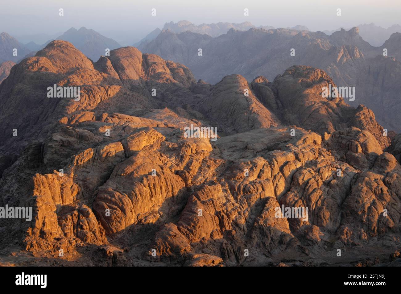 View from the summit of Mount Sinai also known as Mount Horeb or Jebel ...