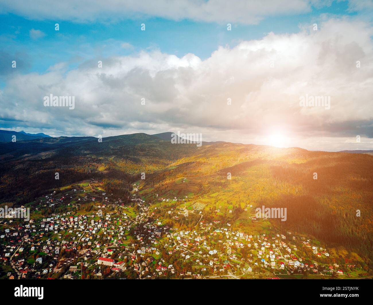 Small town in the countryside Stock Photo - Alamy