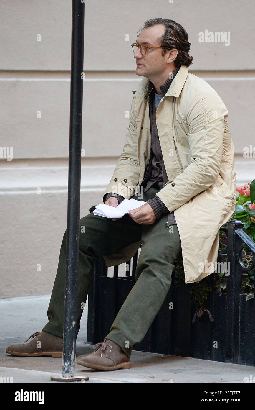 Rebecca Hall, Elle Fanning, Jude Law and Woody Allen seen on location ...