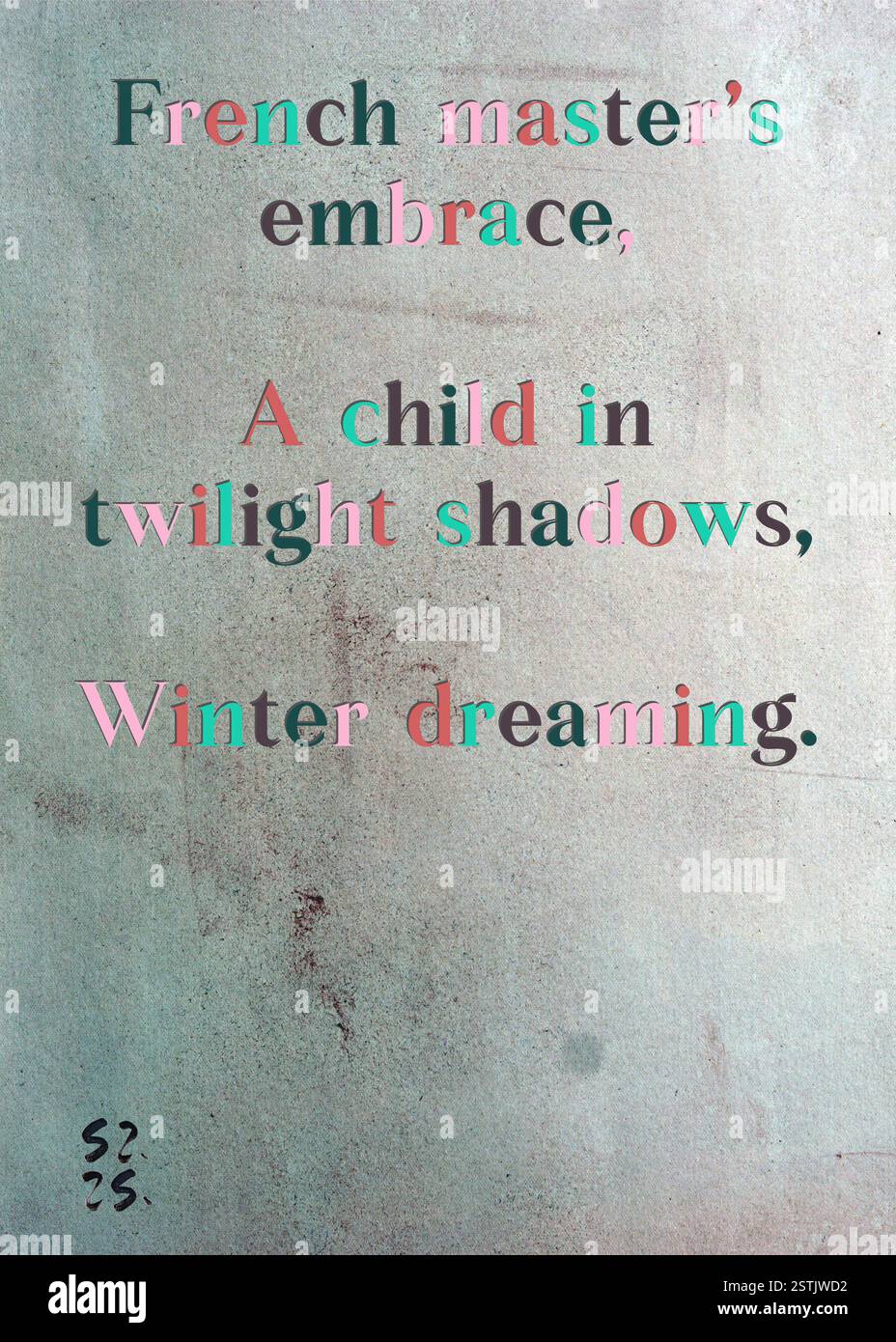 French master's embrace, A child in twilight shadows, Winter dreaming ...
