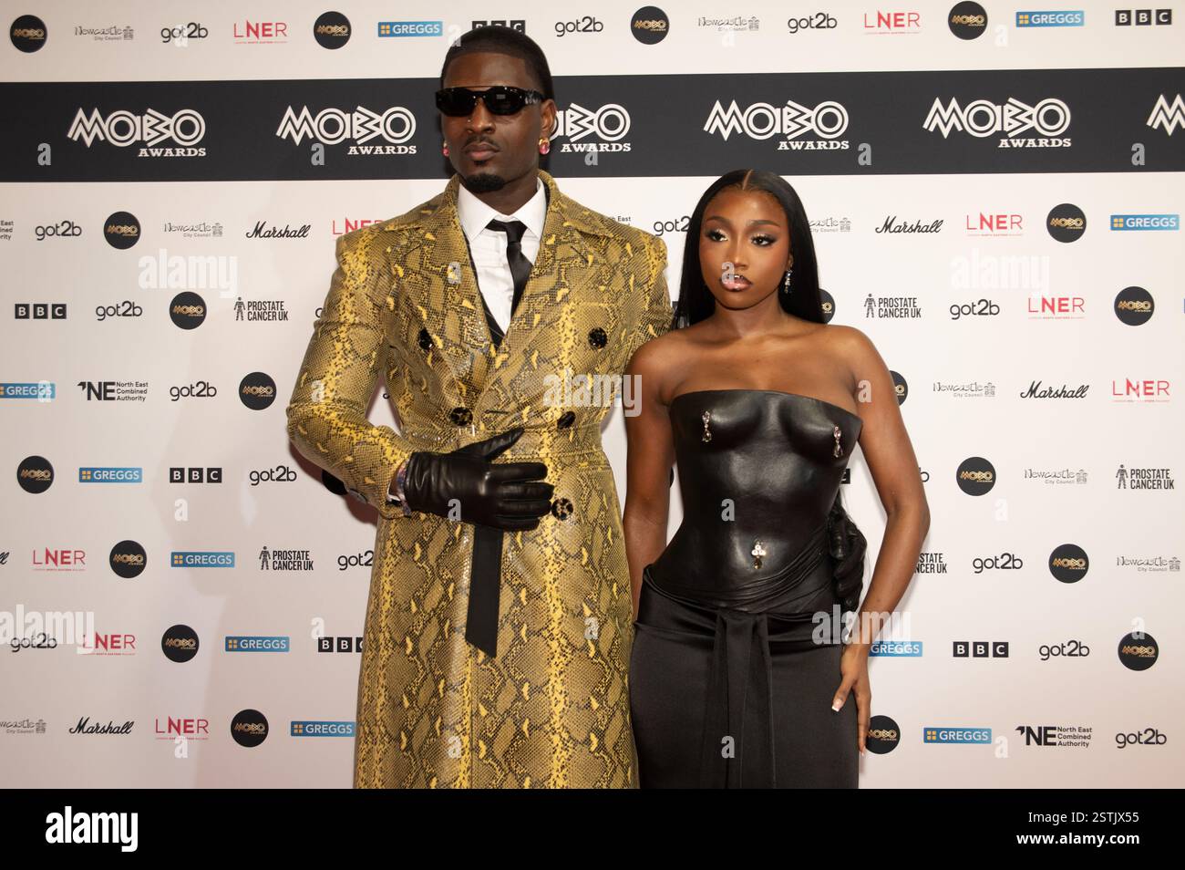 Newcastle, United Kingdom. 18th February 2025. Indiyah Polack and Dami Hope together on the red ...