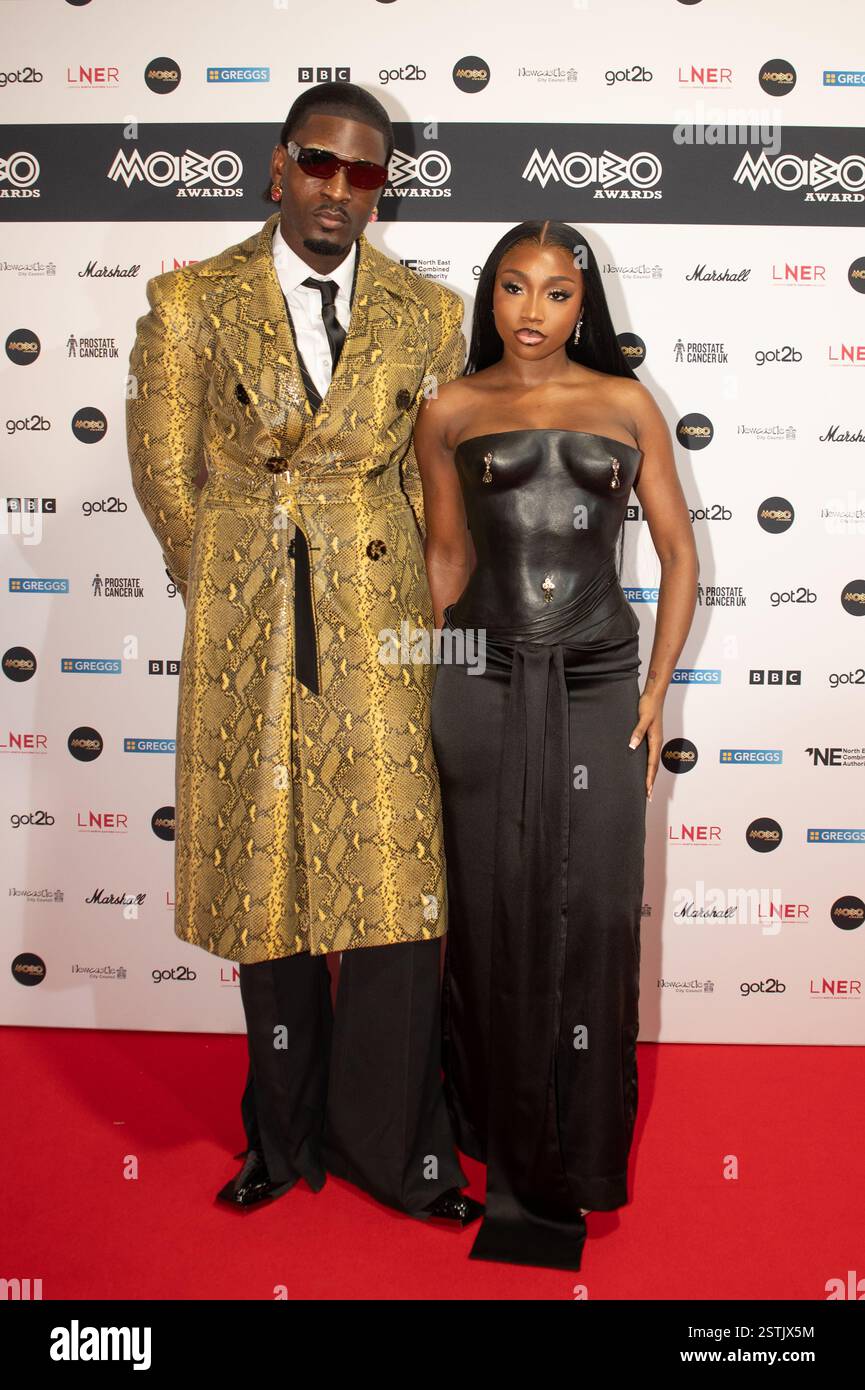 Newcastle, United Kingdom. 18th February 2025. Indiyah Polack and Dami Hope together on the red ...