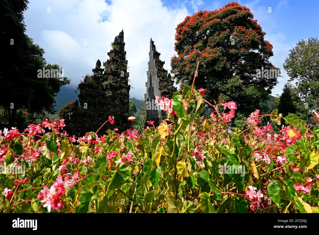 " Handara Gate ", at Bedugul village in Bali -Indonesia, with mountain ...