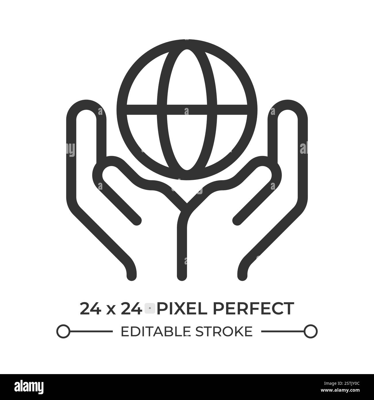 Earth globe in hands line ui icon Stock Vector Image & Art - Alamy