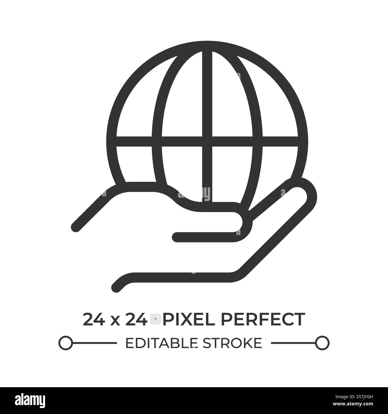 Hand holding earth planet line ui icon Stock Vector Image & Art - Alamy