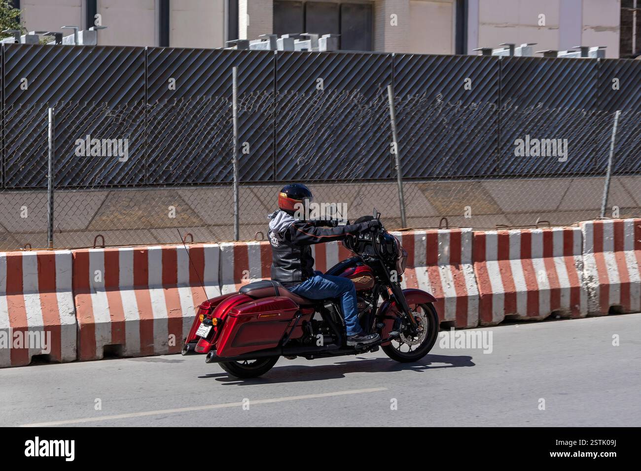 Biker on the Road Stock Photo - Alamy