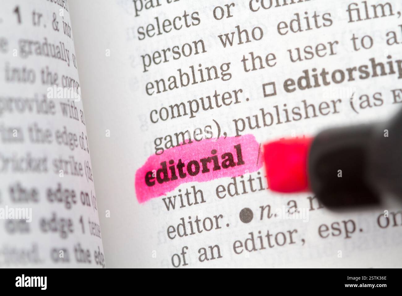 Editorial Dictionary Definition Stock Photo - Alamy