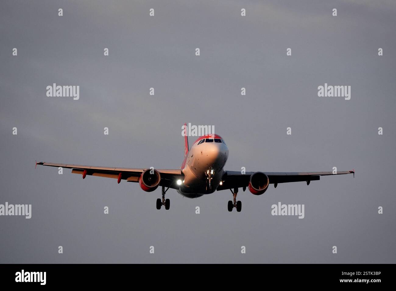 An EasyJet plane prepares to land at London Gatwick Airport in Crawley ...