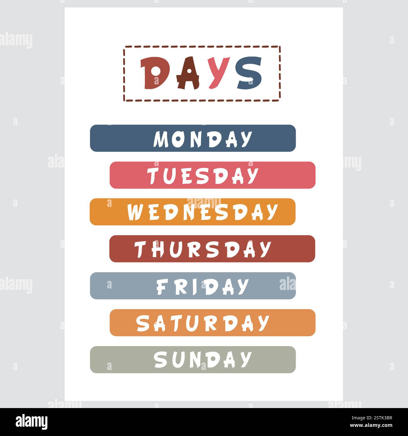 Educational poster for kids featuring a day theme with fun learning ...