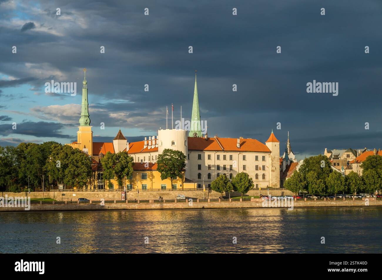 View of the Riga Castle from the riverside Stock Photo - Alamy