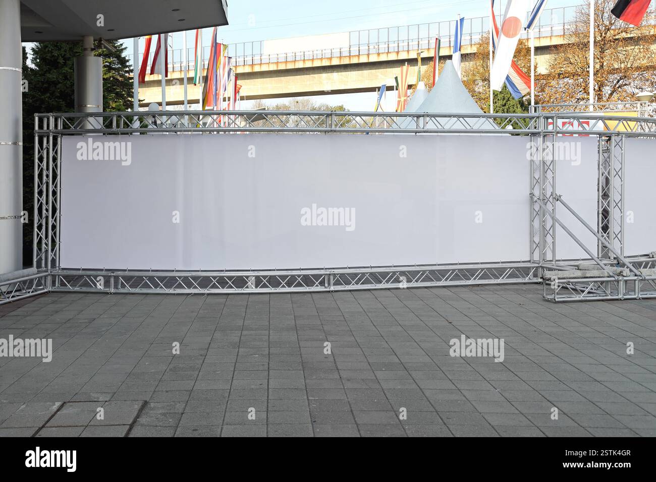 Rear View of Stage Billboard Metal Structure Stock Photo - Alamy
