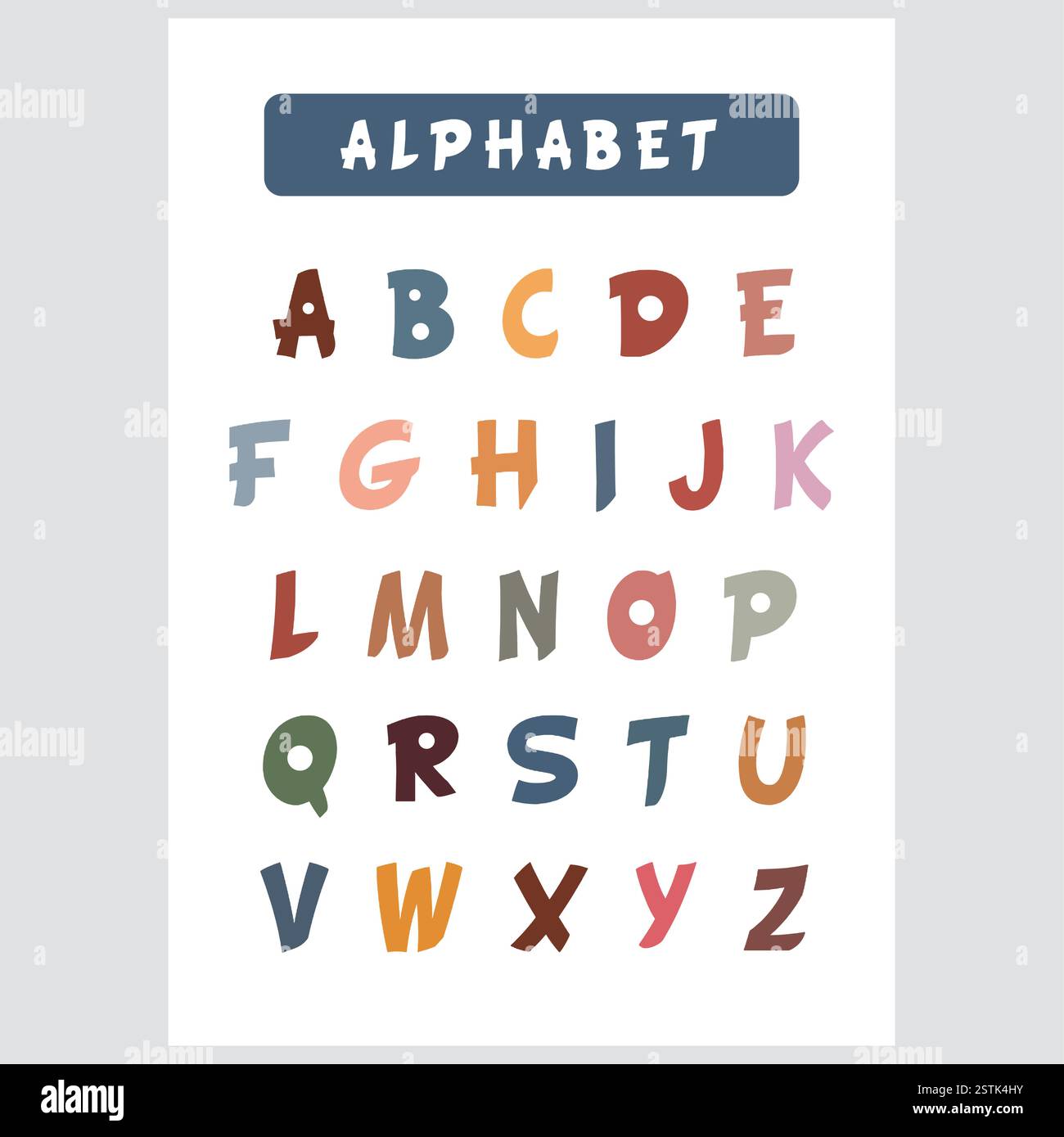 Educational poster for kids featuring uppercase alphabets theme to ...