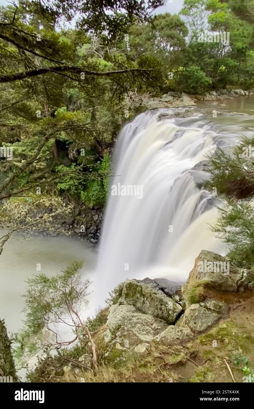 Waterfall in the uttermost part of New Zealand resembling a bride’s ...