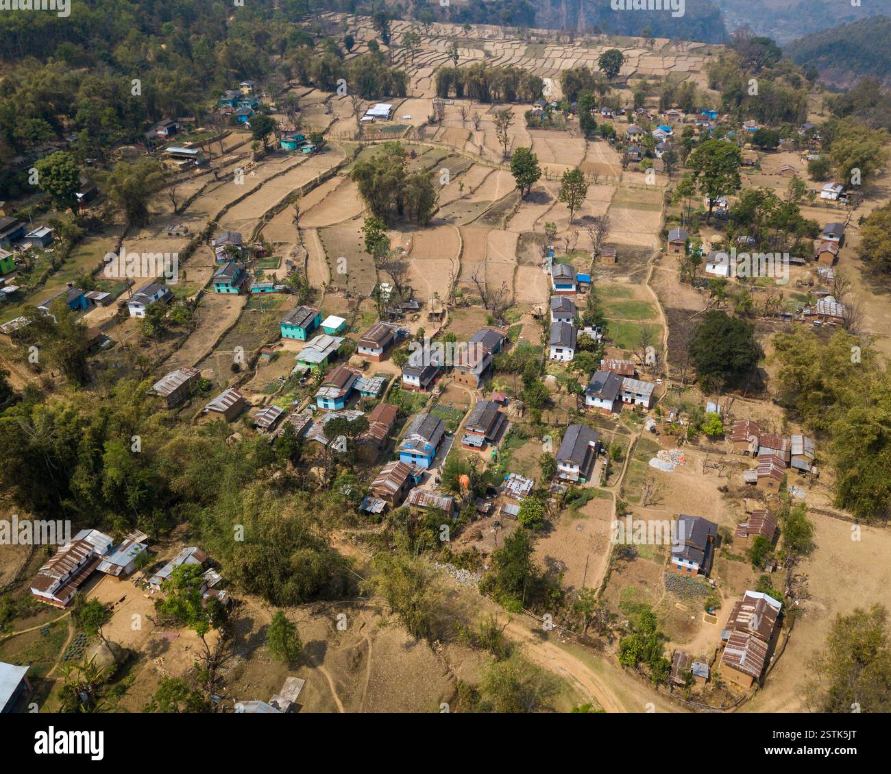 Aerial view of Nepane village near Kushma in Nepal Stock Photo - Alamy