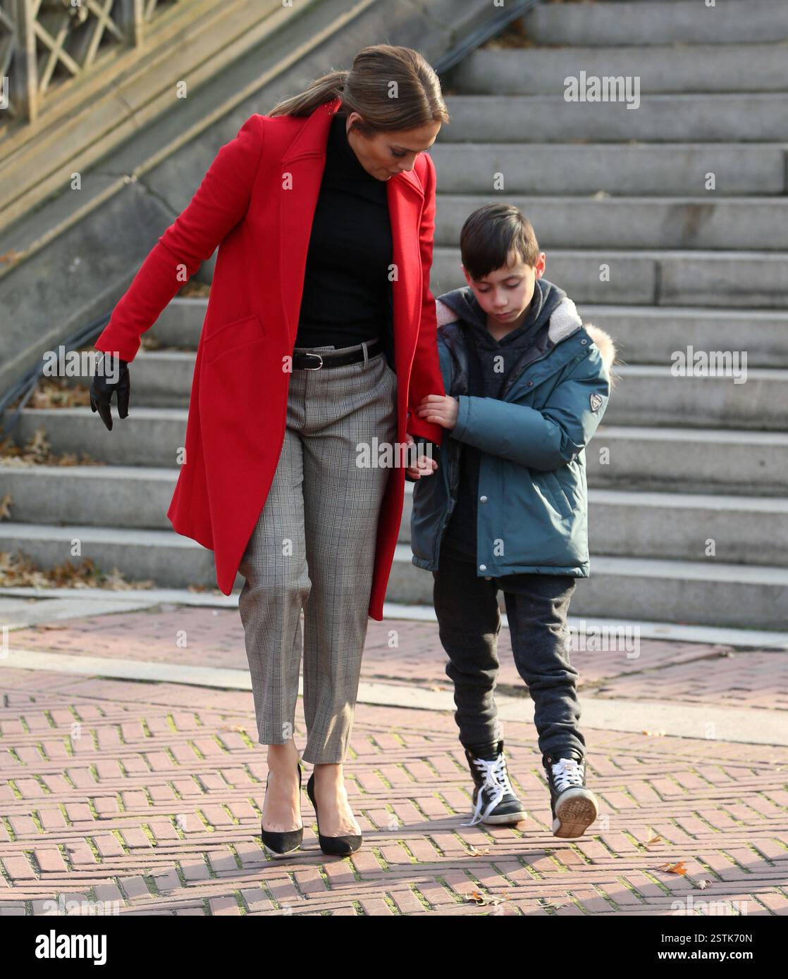 Jennifer Lopez and her son Maximilian David Muñiz on the set of "Second ...