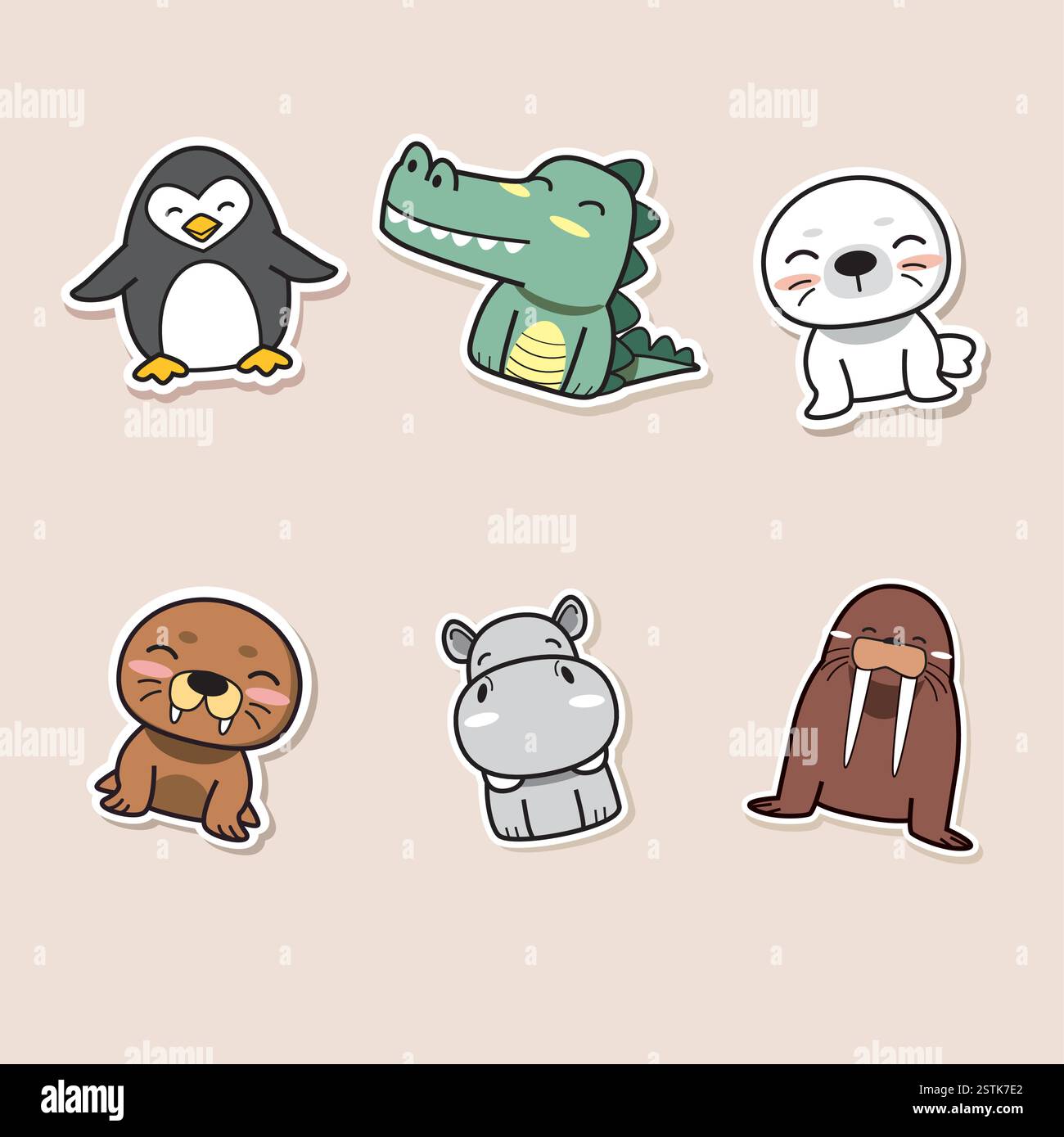 bundle of cartoon animals in joyful vector illustration for children ...